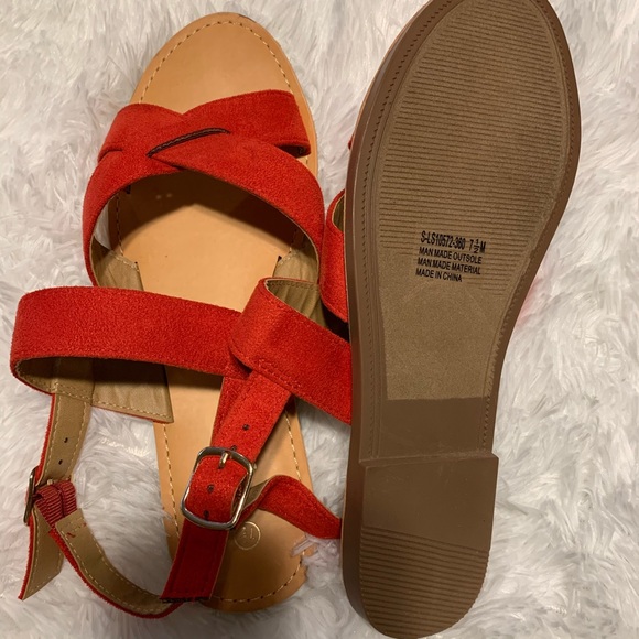 Rouge Helium | Shoes | Rouge Helium Red Women Crisscrossed Front Sandal ...